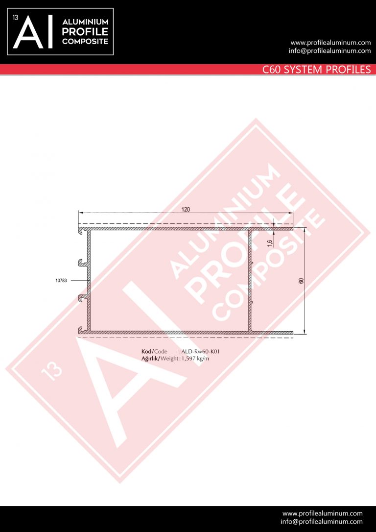 C60 SYSTEM PROFILES – ALUMINIUM PROFILE